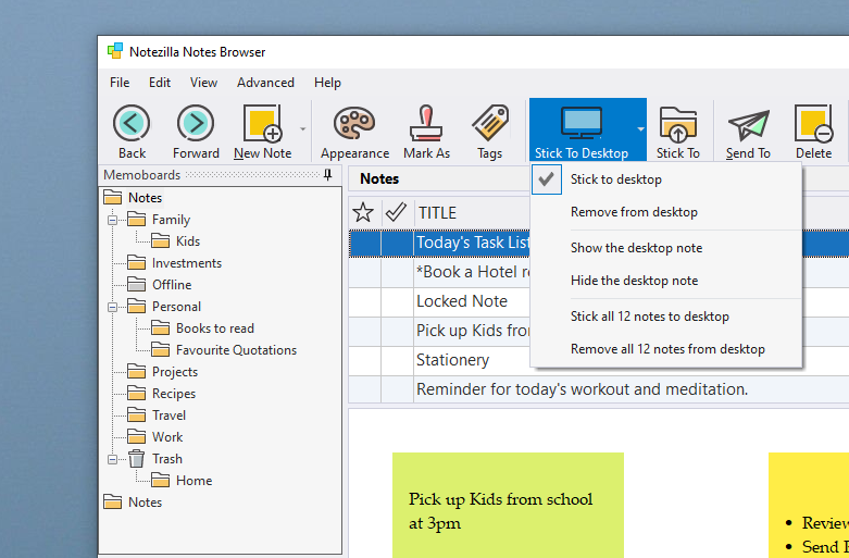 Hide Or Show Sticky Notes On Windows Desktop In Notezilla