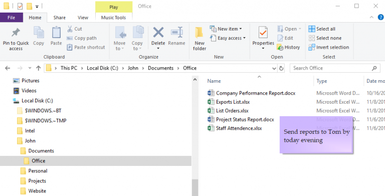 Attaching digital sticky notes to folders in Windows File Explorer ...