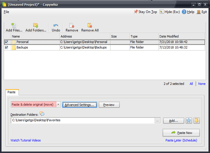Delete only specific type of files from folder tree in Windows using Copywhiz – Conceptworld's Blog