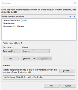 Automatically organize files in separate folders based on file ...