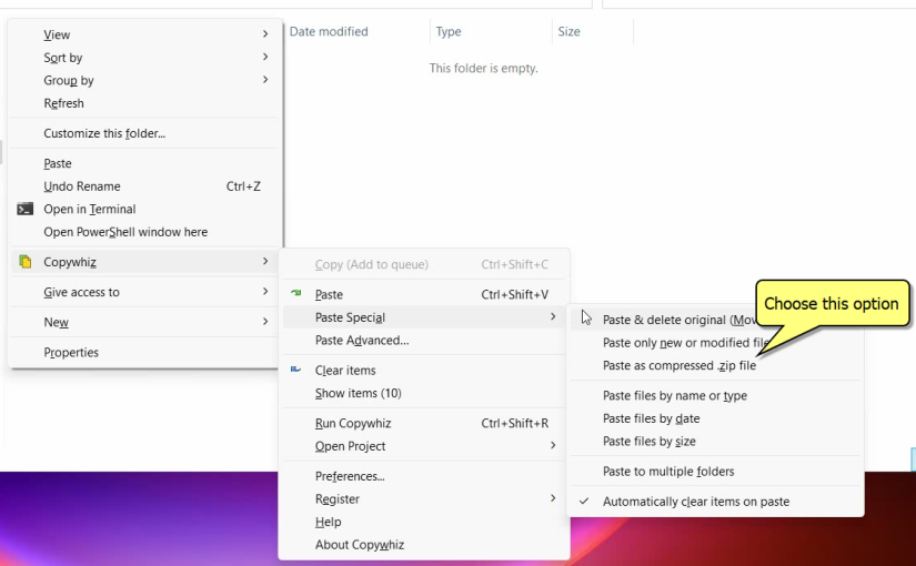 Pick files from multiple folders & compress into a zip file using ...