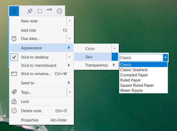 Changing the skin for Windows sticky notes - Conceptworld Support